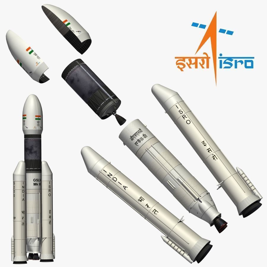 ISRO GSLV MK3 3D model 3D printable | CGTrader