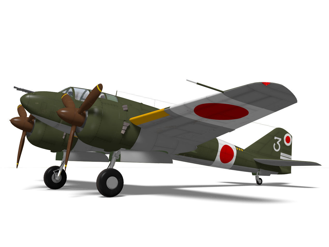 Ki46 Type III otsu Dinah 3D model | CGTrader