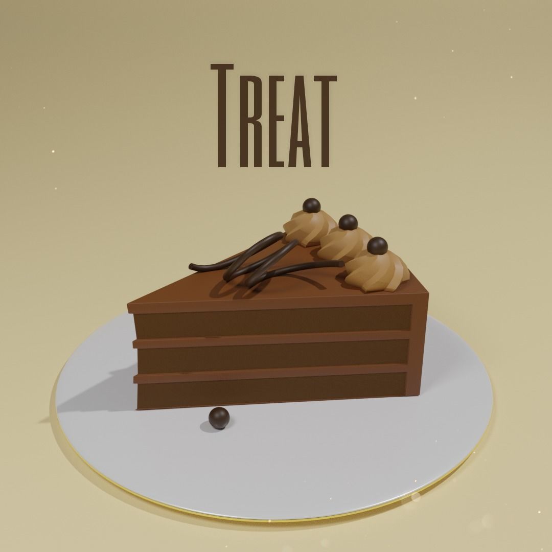 A slice of low poly cake in Blender free 3D model | CGTrader
