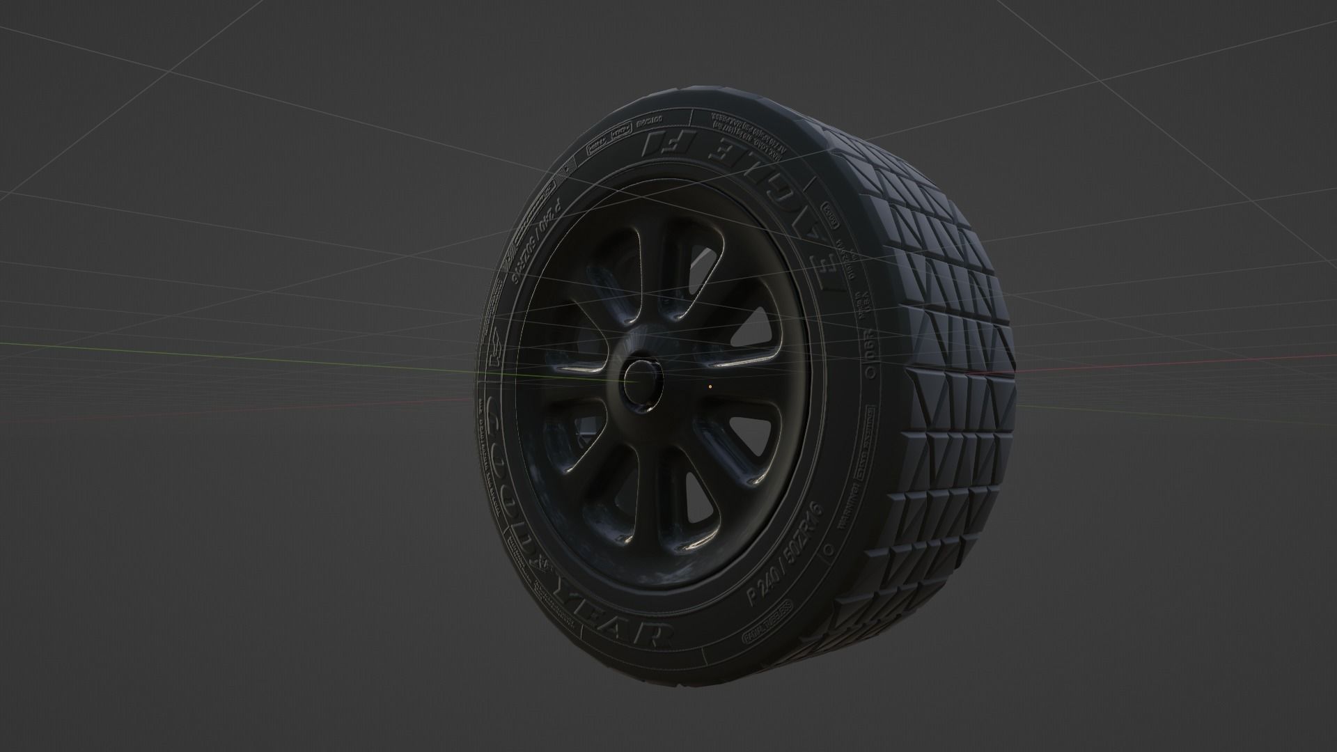 3D model 3D Realistic wheel including tire and rim VR / AR / low-poly ...