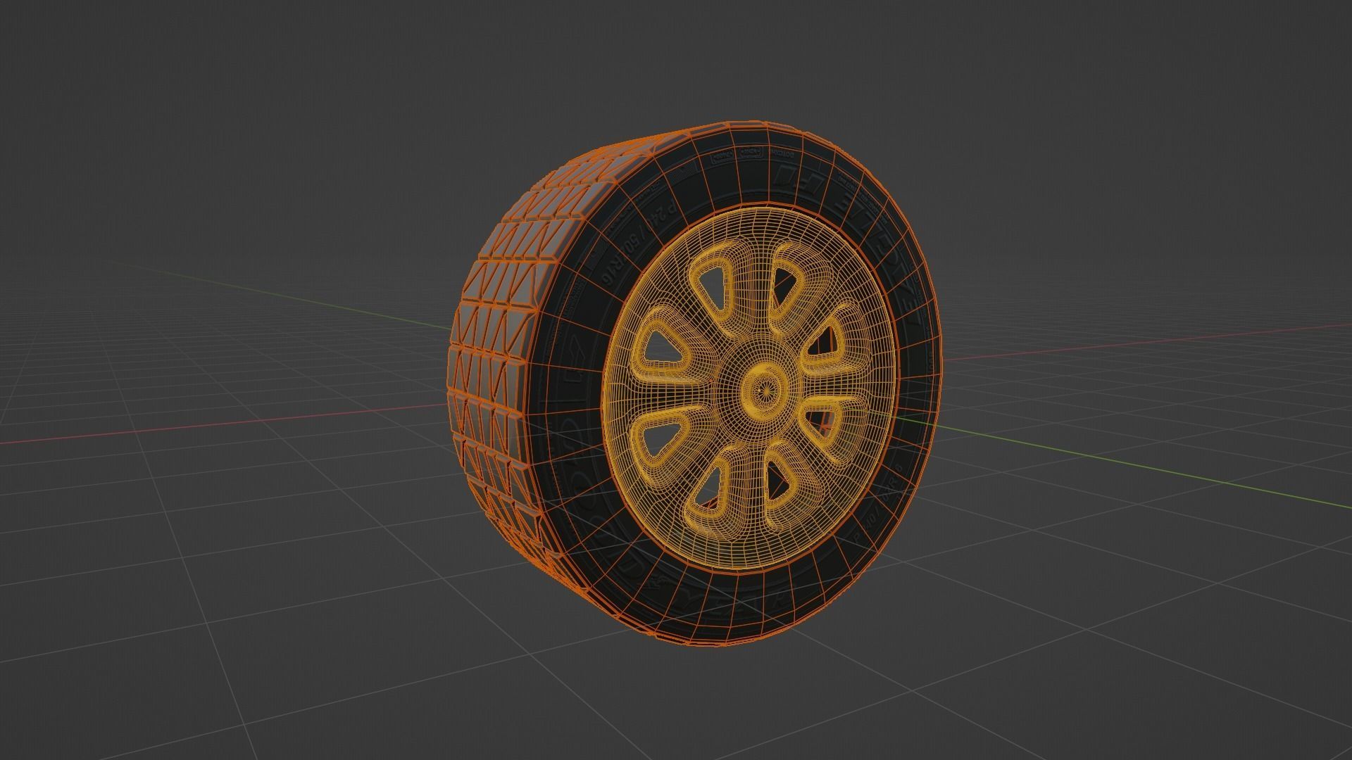 3D model 3D Realistic wheel including tire and rim VR / AR / low-poly ...
