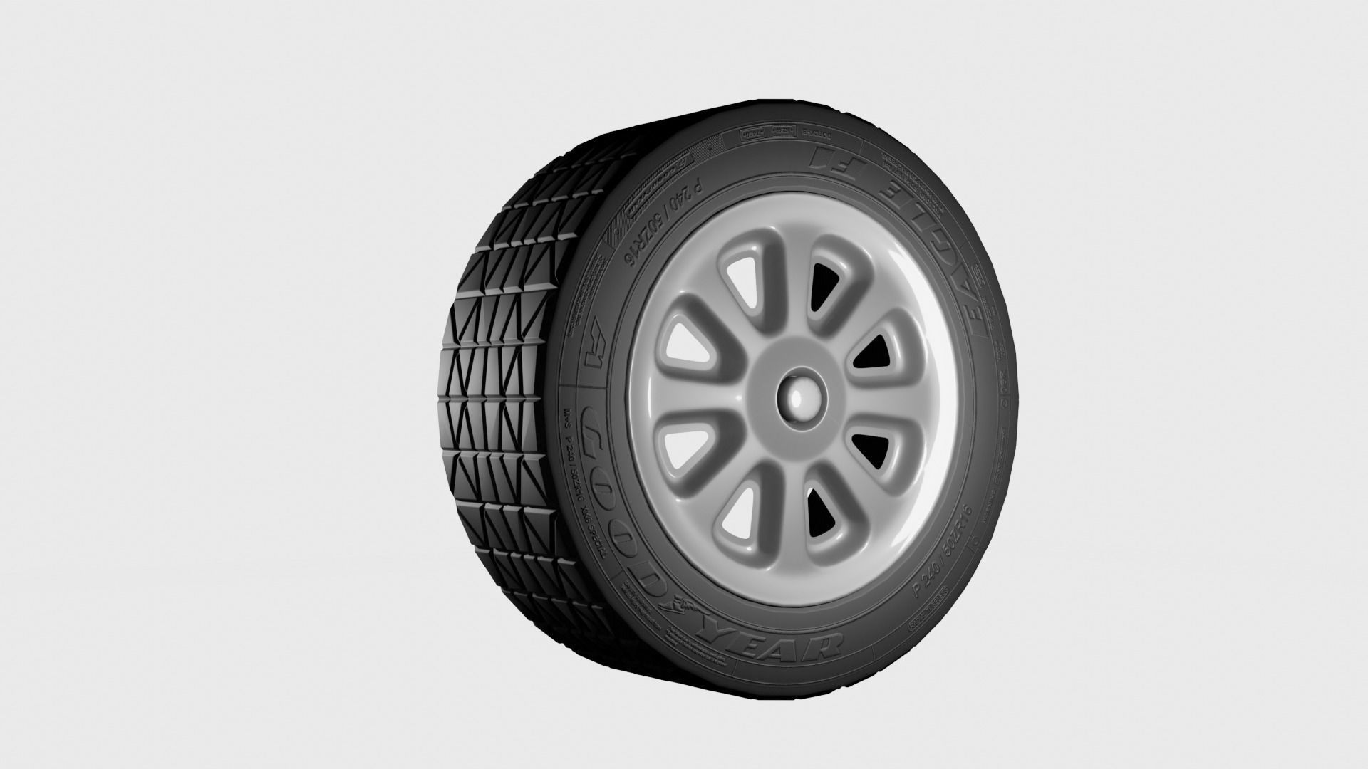 3D model 3D Realistic wheel including tire and rim VR / AR / low-poly ...