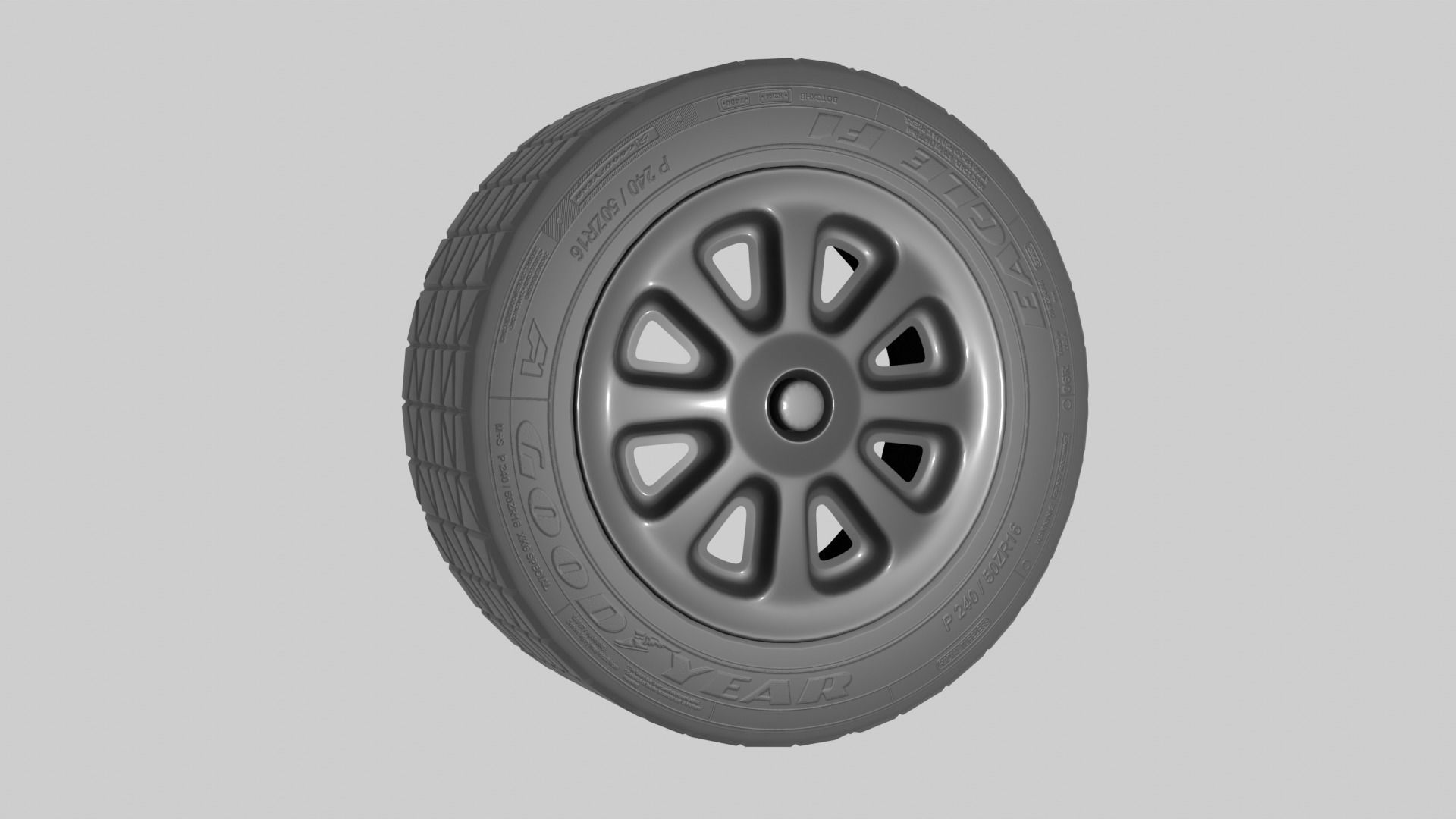 3D model 3D Realistic wheel including tire and rim VR / AR / low-poly ...