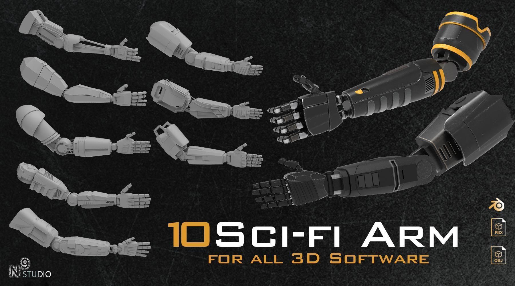 SCI-FI ROBOTIC ARMS 3D model | CGTrader