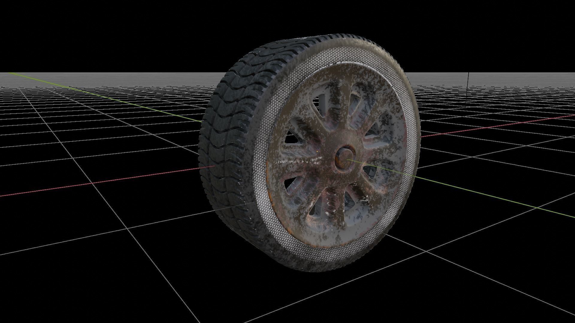 Dirty wheel and rim 3D model | CGTrader