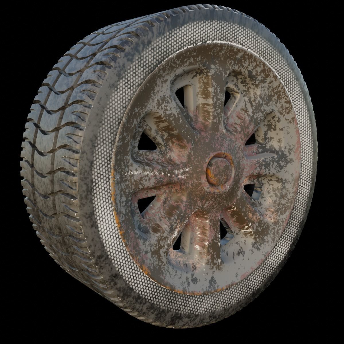 Dirty wheel and rim 3D model | CGTrader