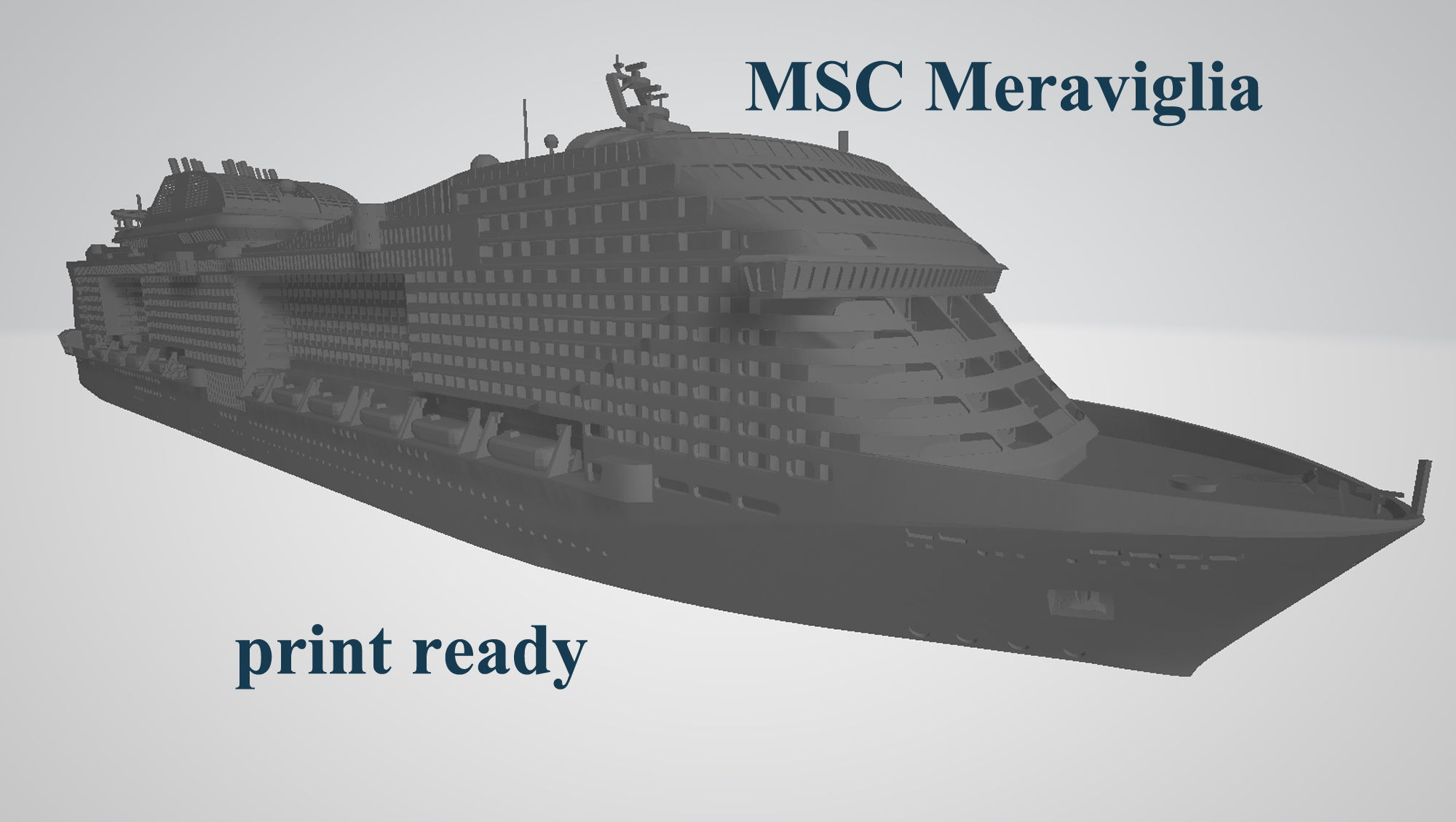 MSC Meraviglia cruise ship 3D print model 3D model 3D printable | CGTrader