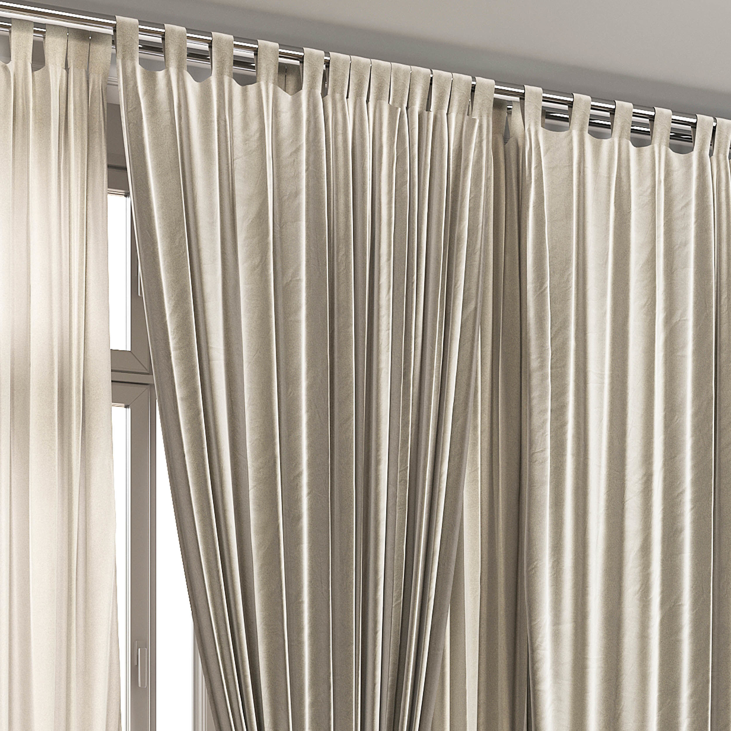 Curtain Set 488C 3D model | CGTrader