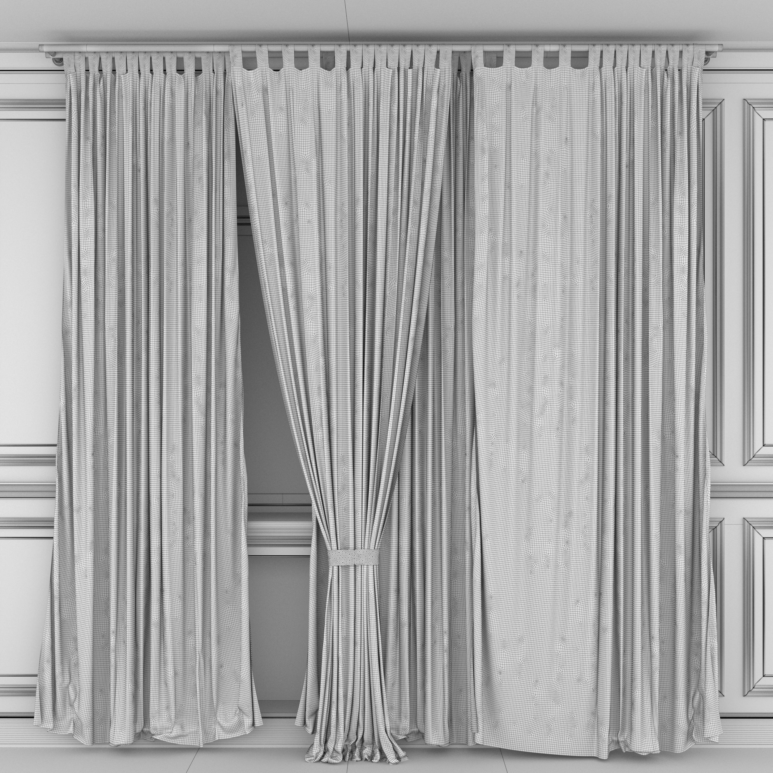 Curtain Set 488C 3D model | CGTrader