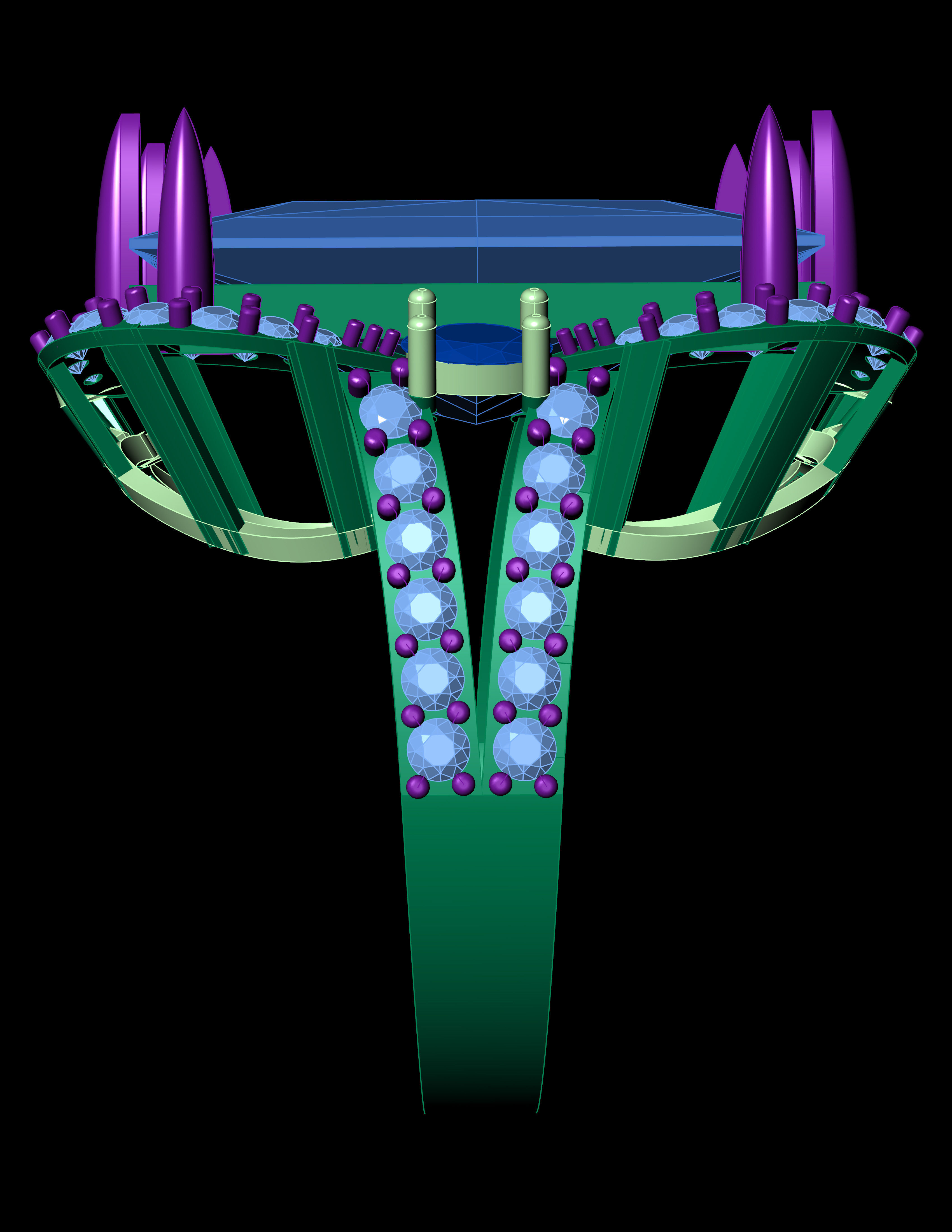 Bule Emerald stone witn Red ovels 3D Print File 3D print model free 3D ...