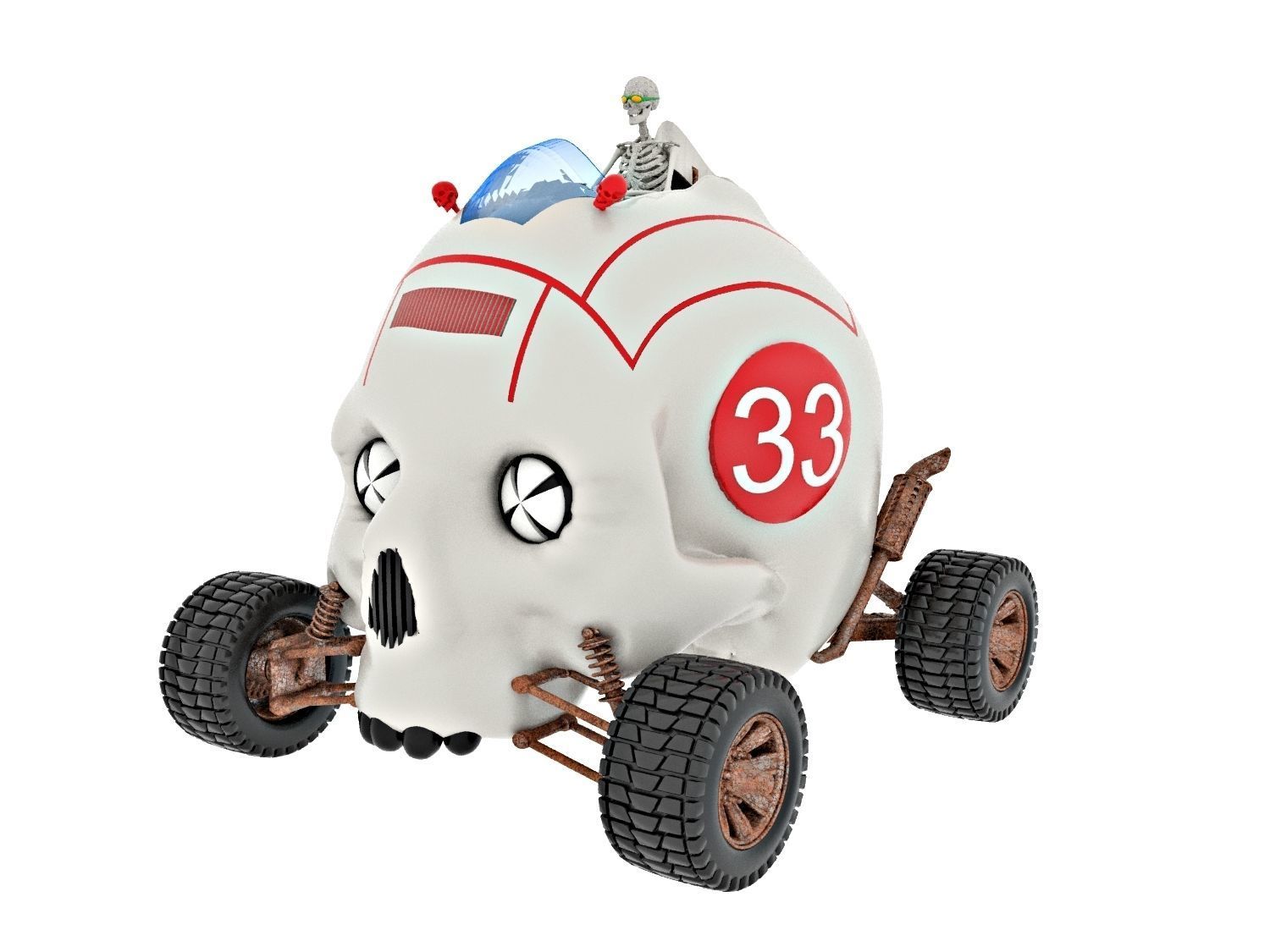 skull toy car 3D model | CGTrader