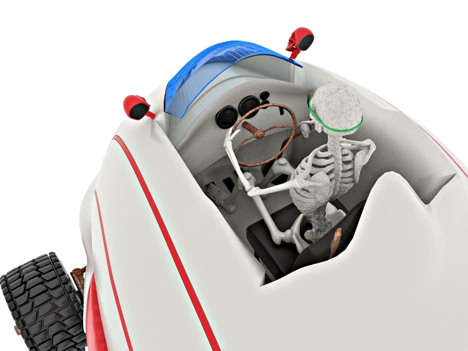 skull toy car 3D model | CGTrader