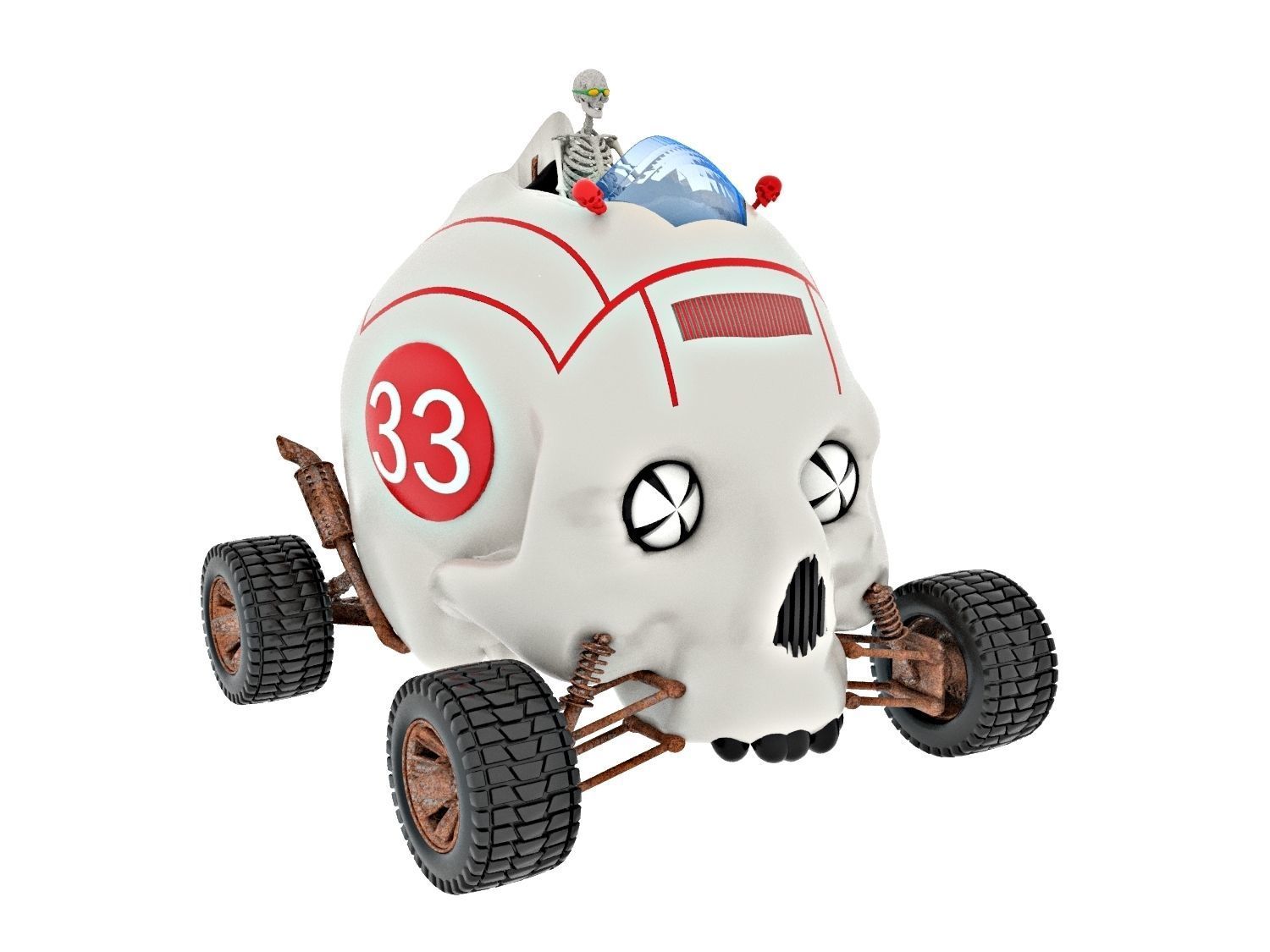 skull toy car 3D model | CGTrader
