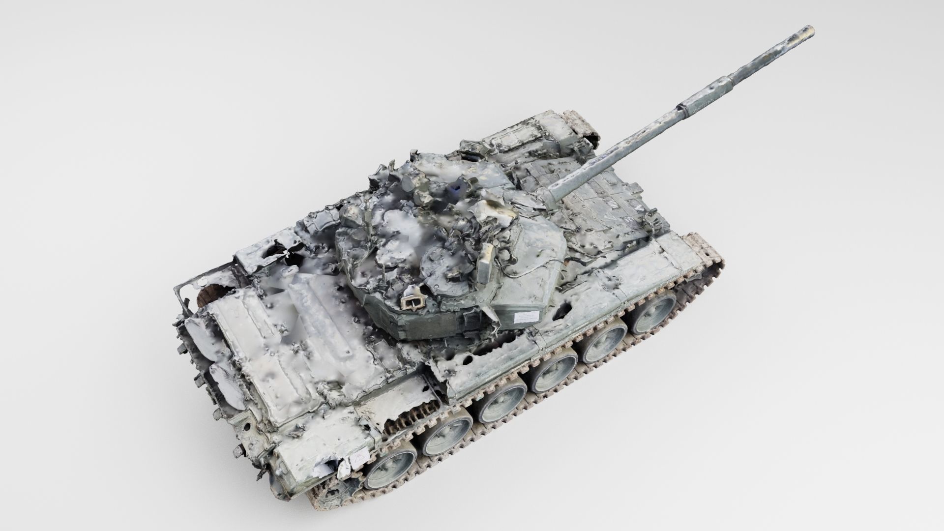 Russian T-90 tank destroyed by Ukrainian army 3D model | CGTrader