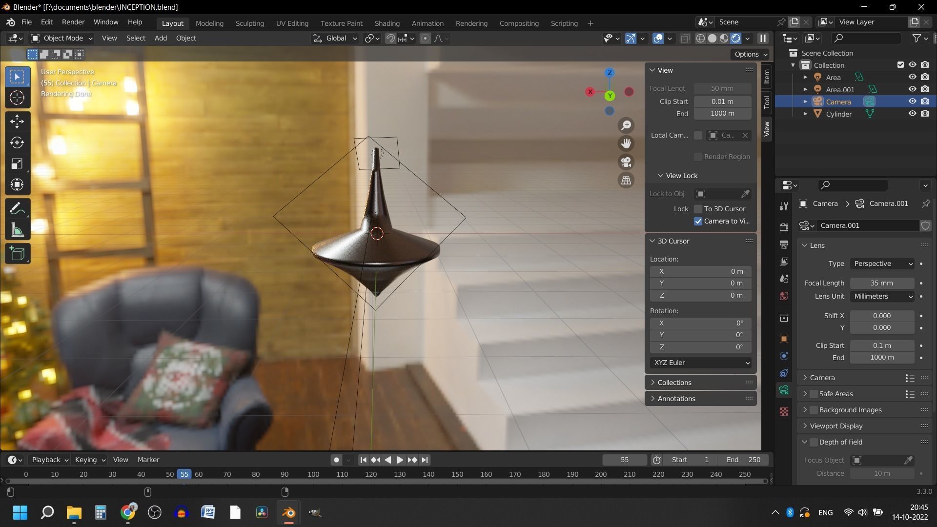 3D model Totem Inception movie spinning object VR / AR / low-poly ...