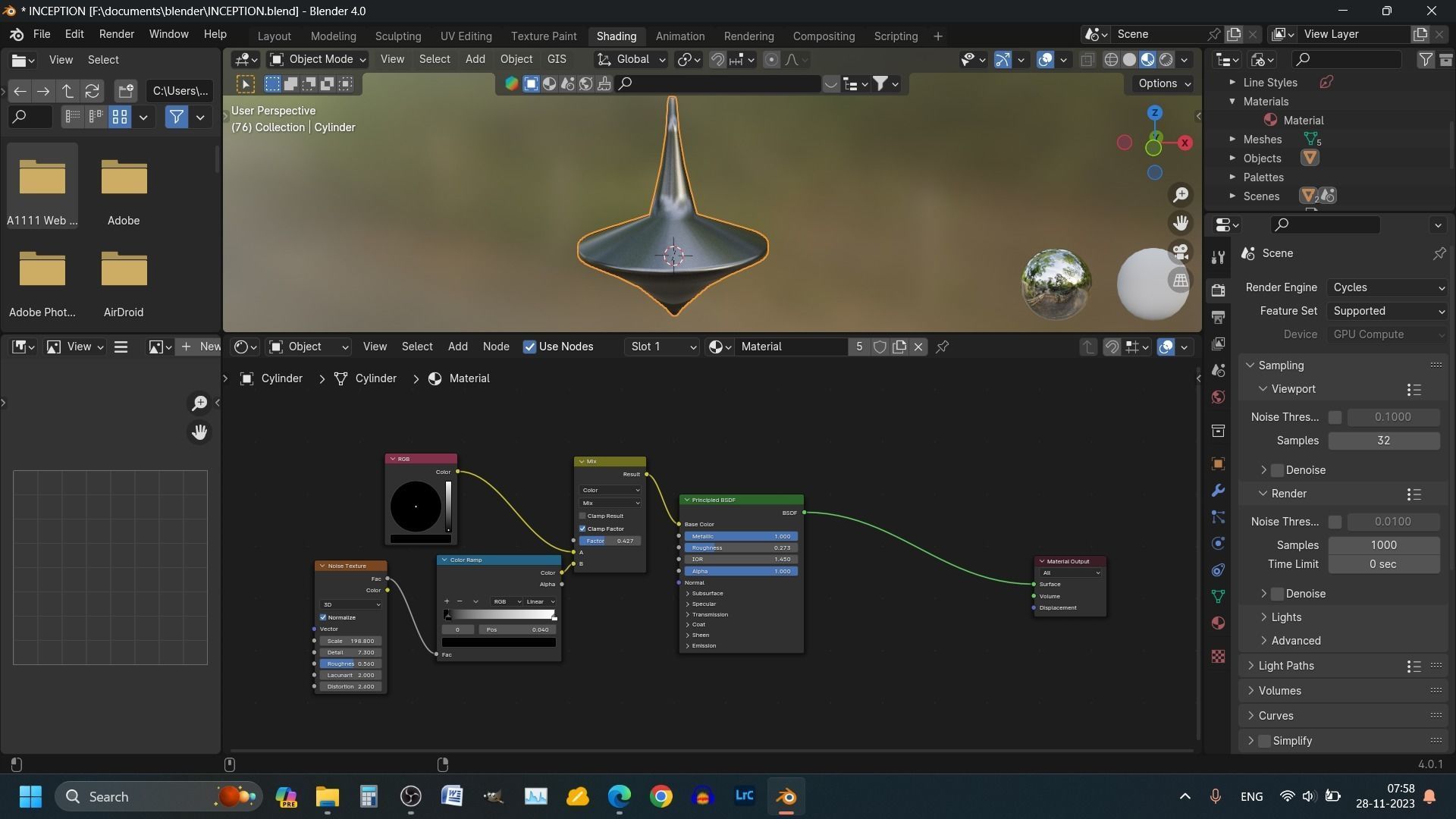 3D model Totem Inception movie spinning object VR / AR / low-poly ...