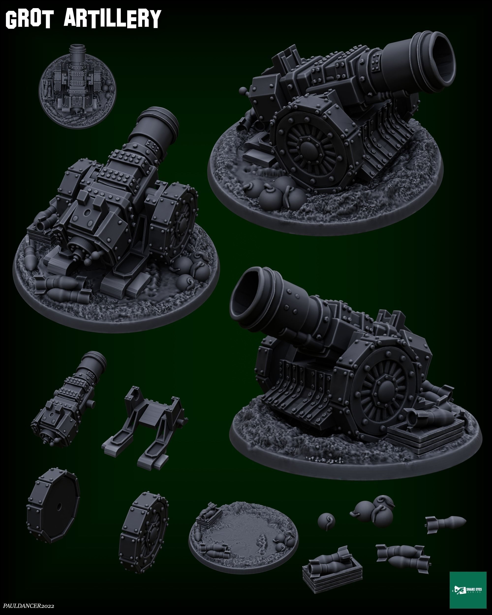 sci-fi Artillery Cannon 3D model 3D printable | CGTrader