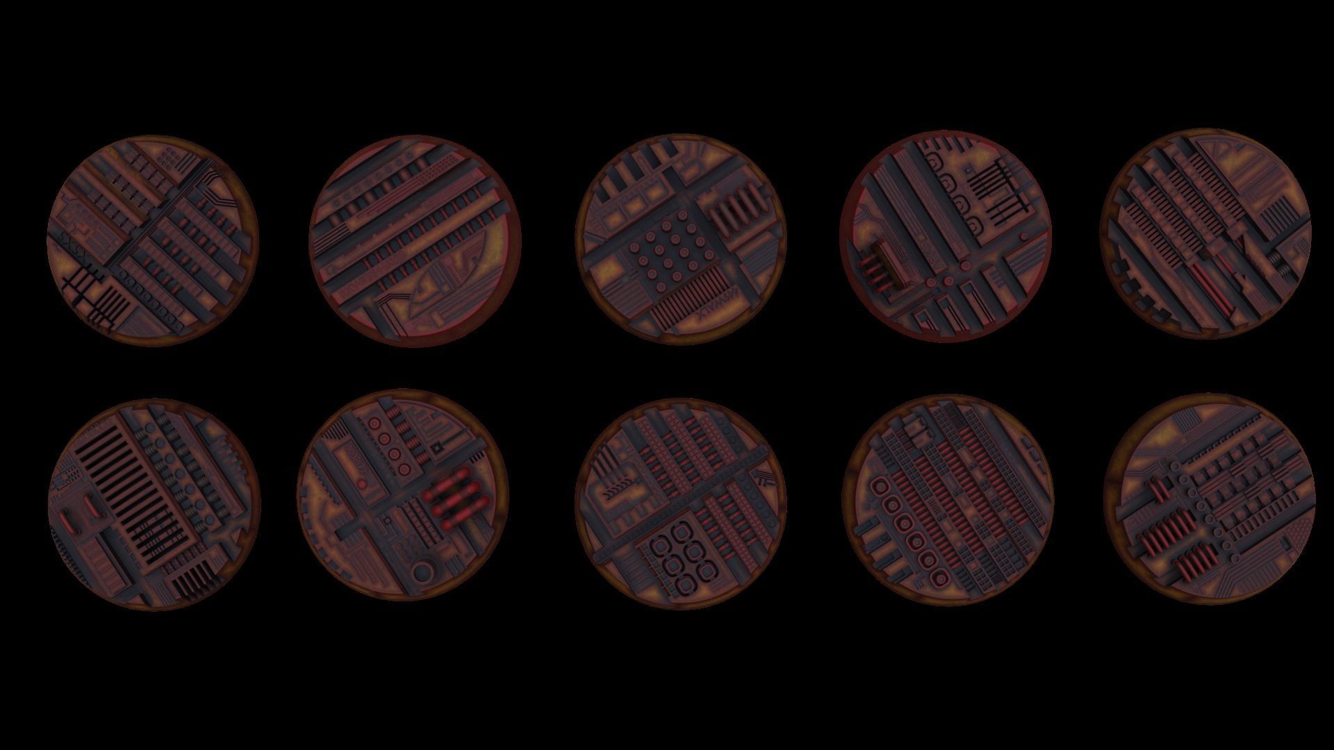 Tech Plant Miniature bases 3D model 3D printable | CGTrader