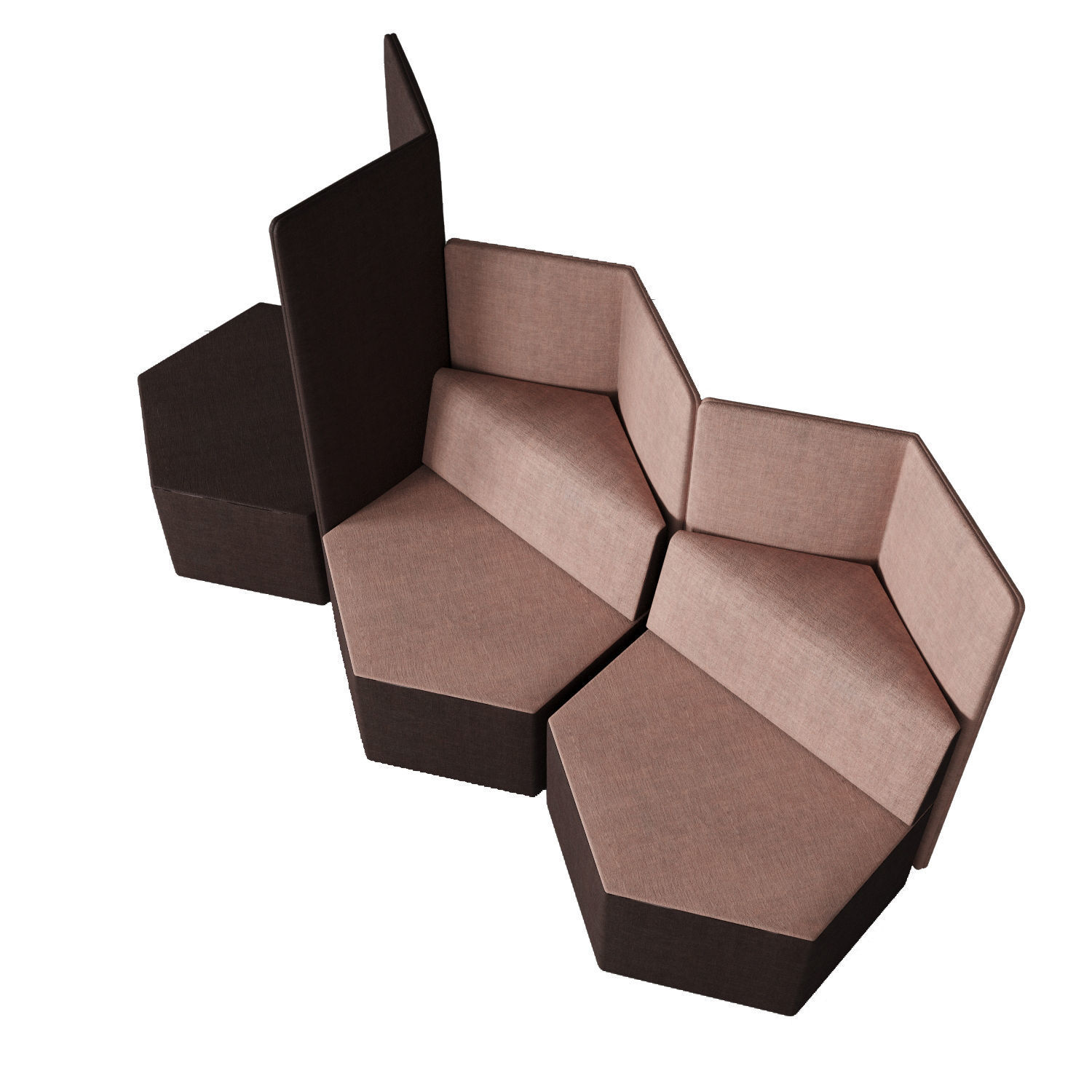 Multifunctional hexagonal seating system 3D model | CGTrader