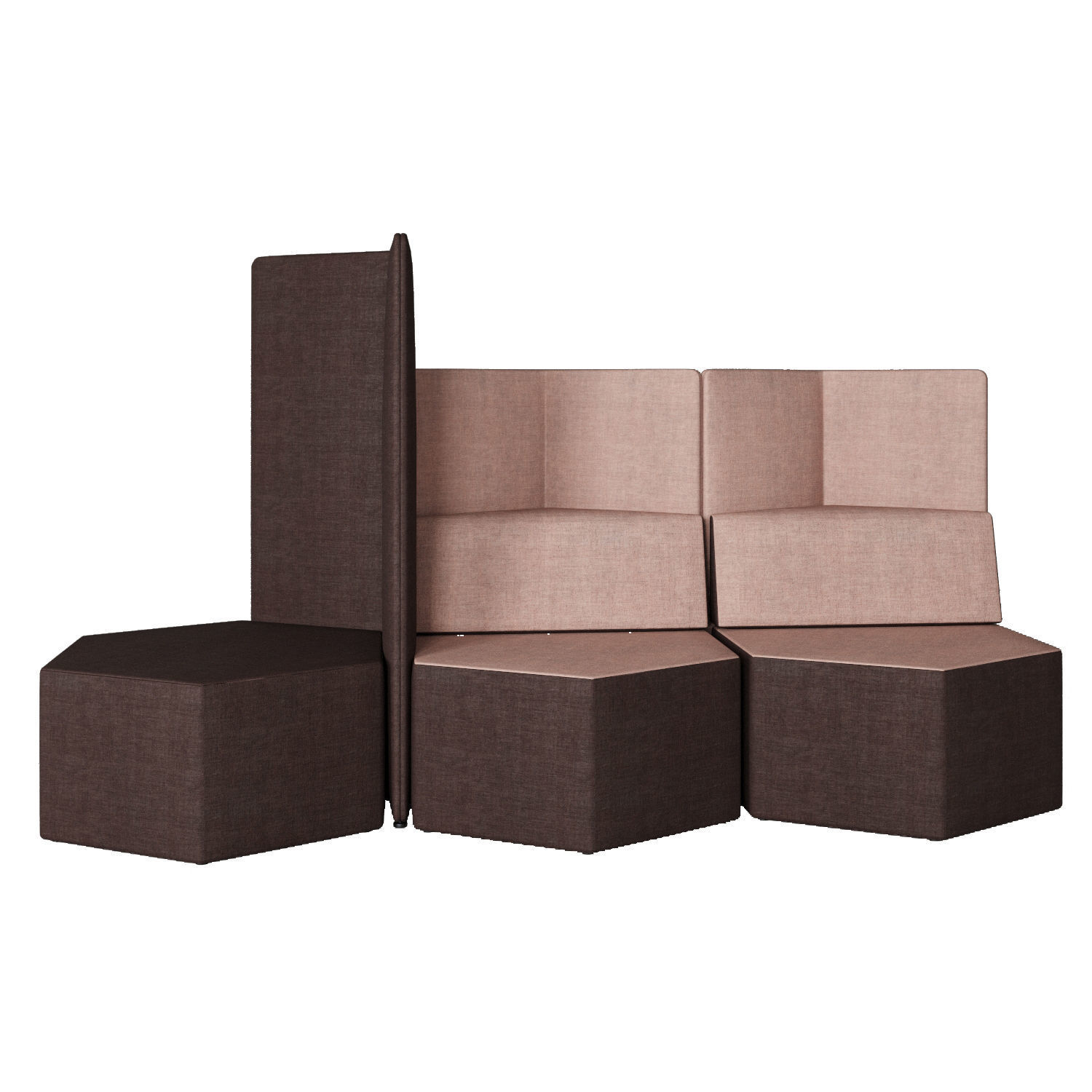 Multifunctional hexagonal seating system 3D model | CGTrader