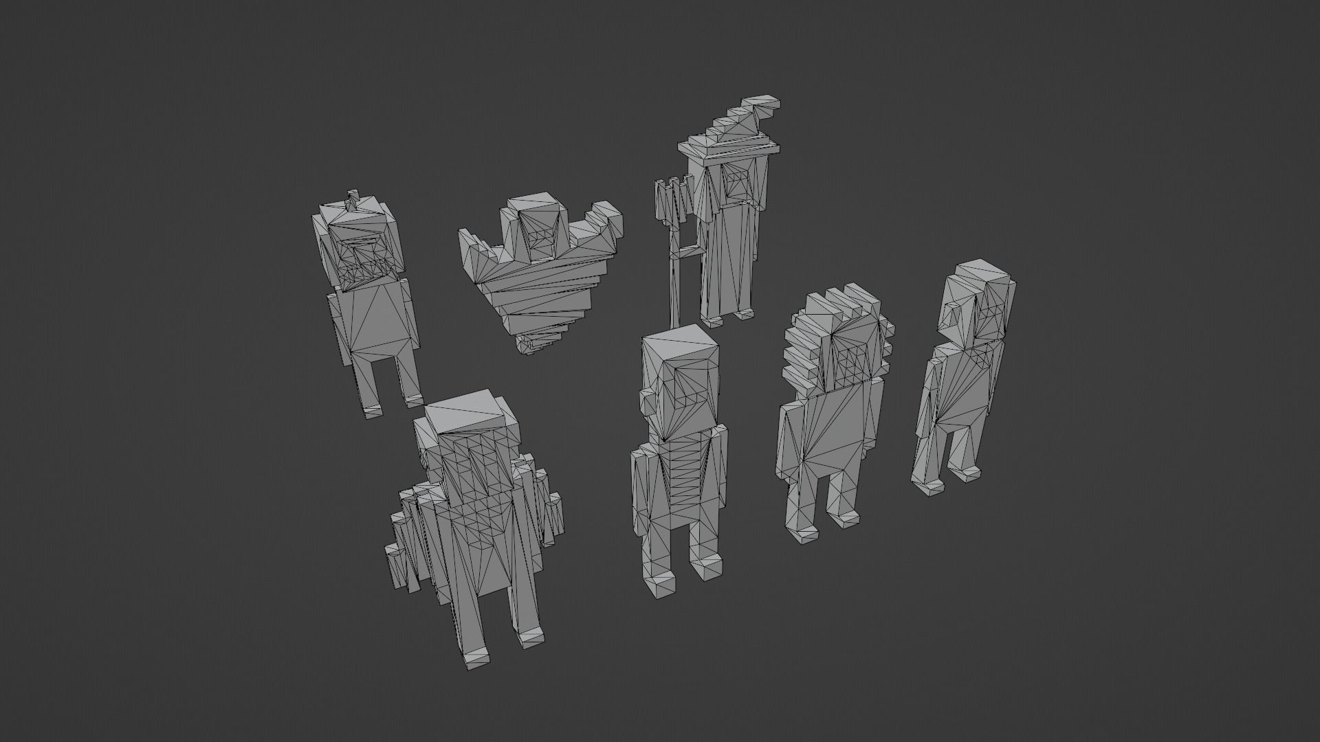 3D model Voxel Halloween Characters VR / AR / low-poly | CGTrader