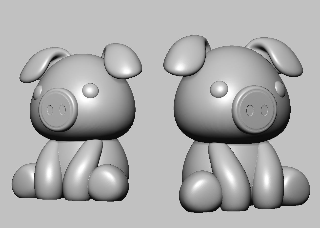 Pig Cute free 3D model 3D printable | CGTrader