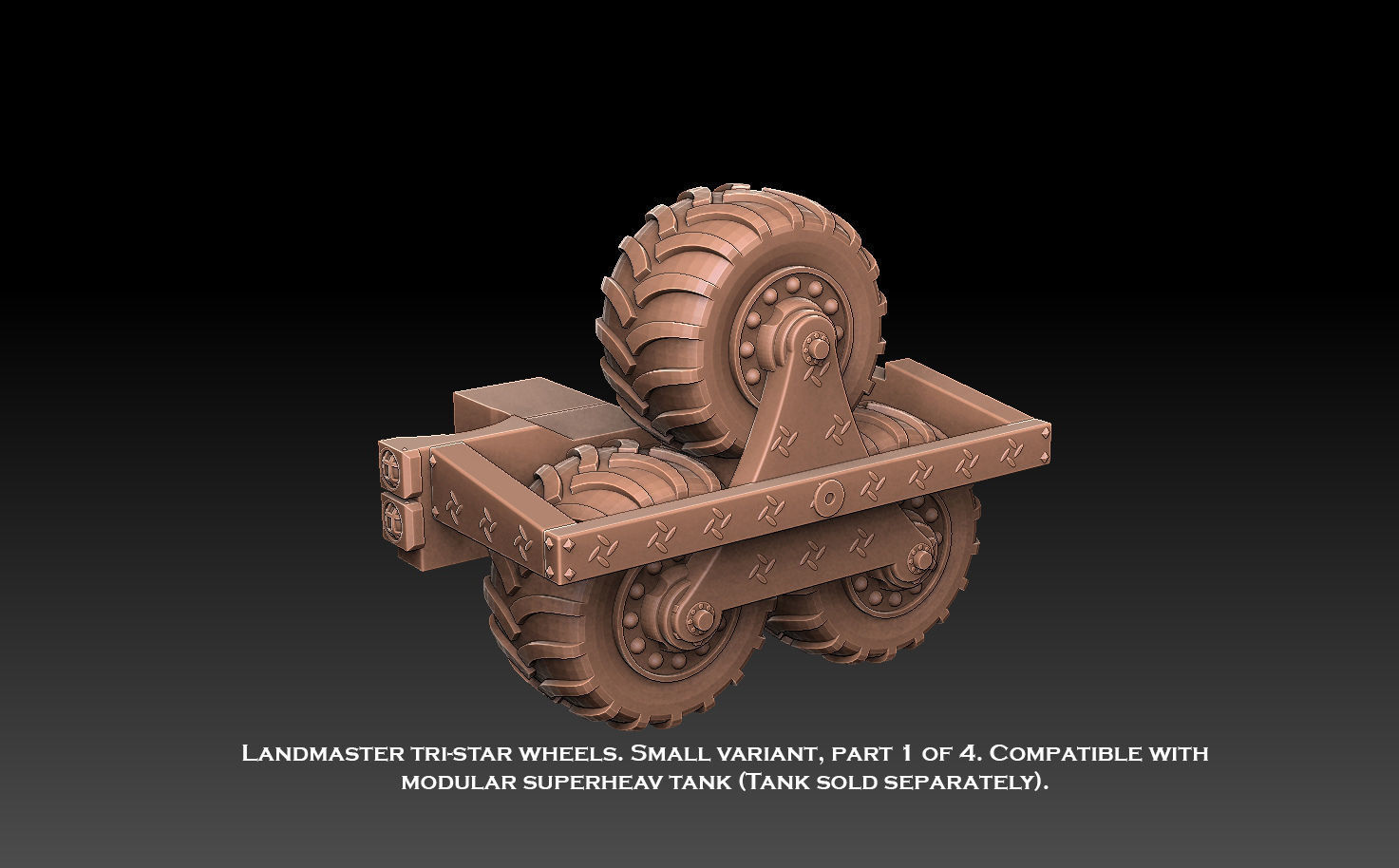 Landmaster Tri Star Wheels 3D model 3D printable | CGTrader