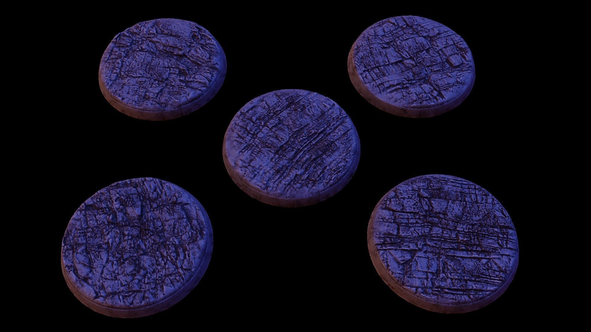 Dark Road Miniature Bases 3D model 3D printable | CGTrader