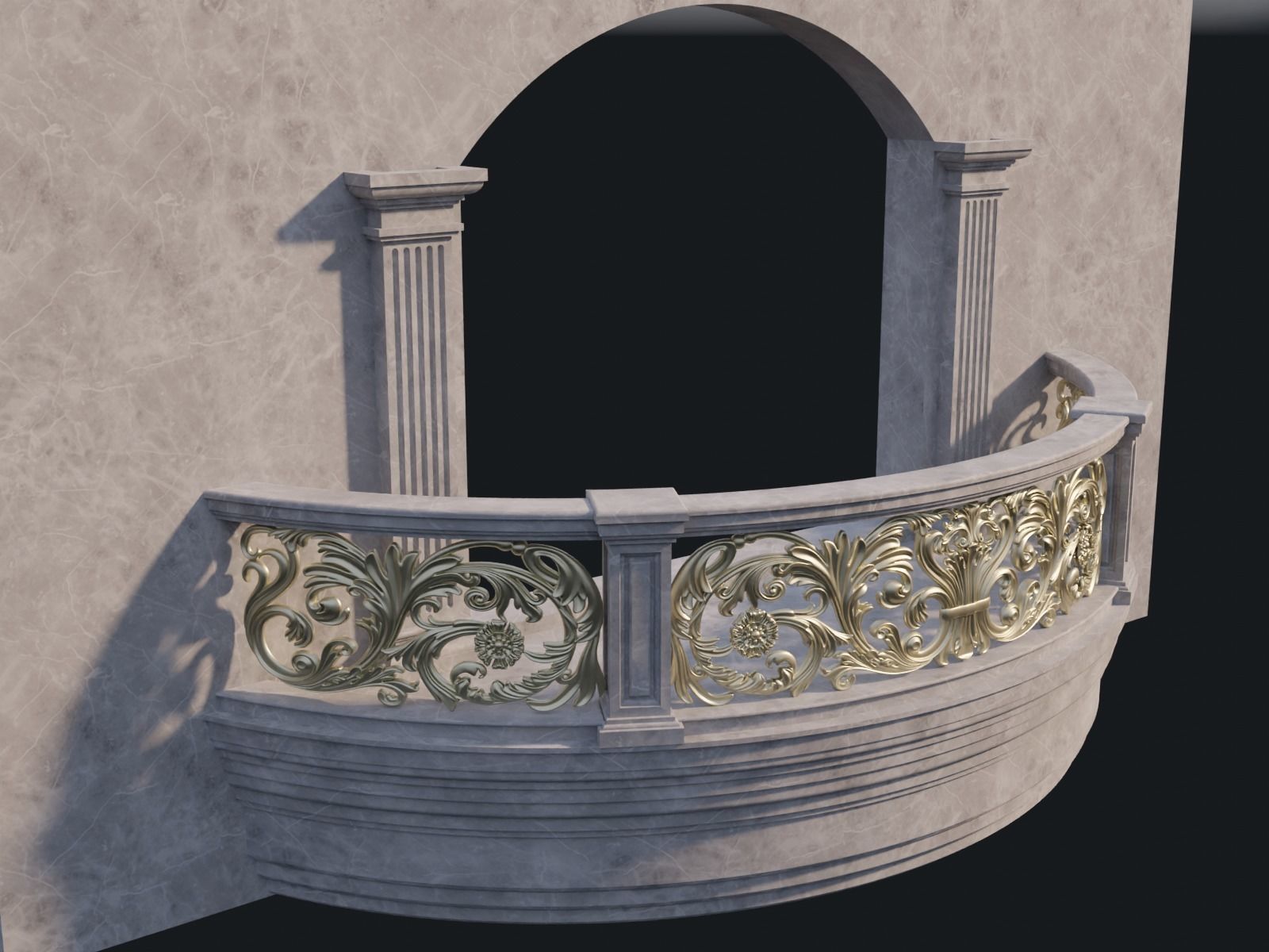 3D model Balcony railings 2 VR / AR / low-poly | CGTrader