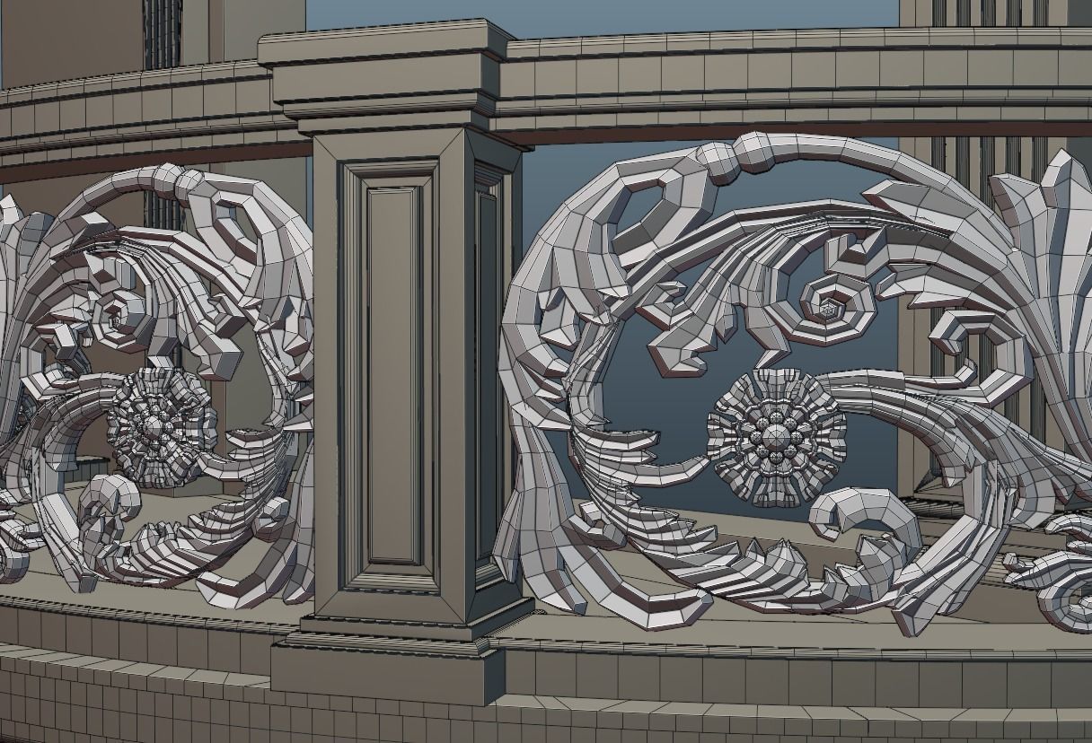 3D model Balcony railings 2 VR / AR / low-poly | CGTrader