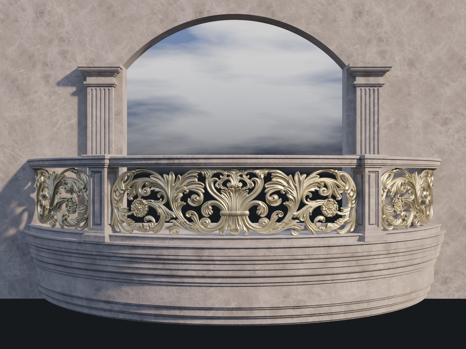 3D model Balcony railings 2 VR / AR / low-poly | CGTrader