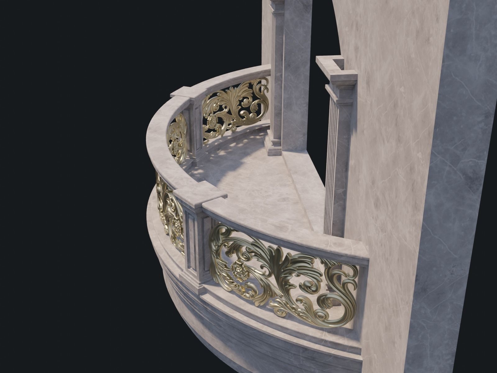 3D model Balcony railings 2 VR / AR / low-poly | CGTrader