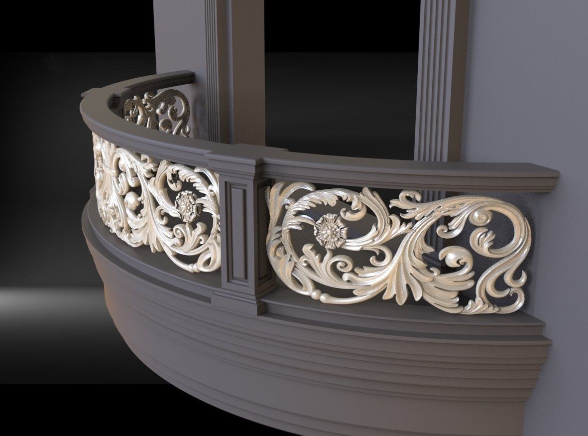 3D model Balcony railings 2 VR / AR / low-poly | CGTrader