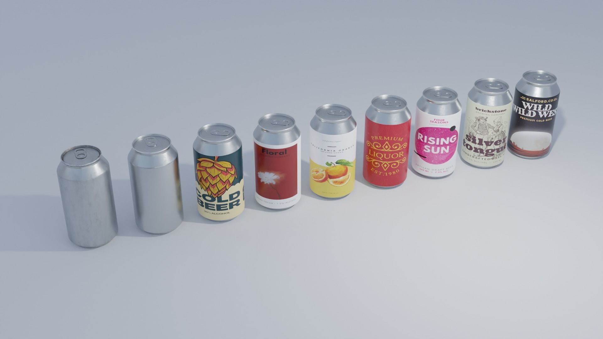 3D model Ultimate Beer can Pack 9 Variants 4K VR / AR / low-poly | CGTrader