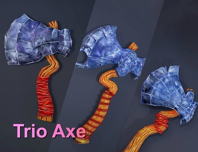 3D model Trio Axe Collection 1 PBR GameReady VR / AR / low-poly | CGTrader
