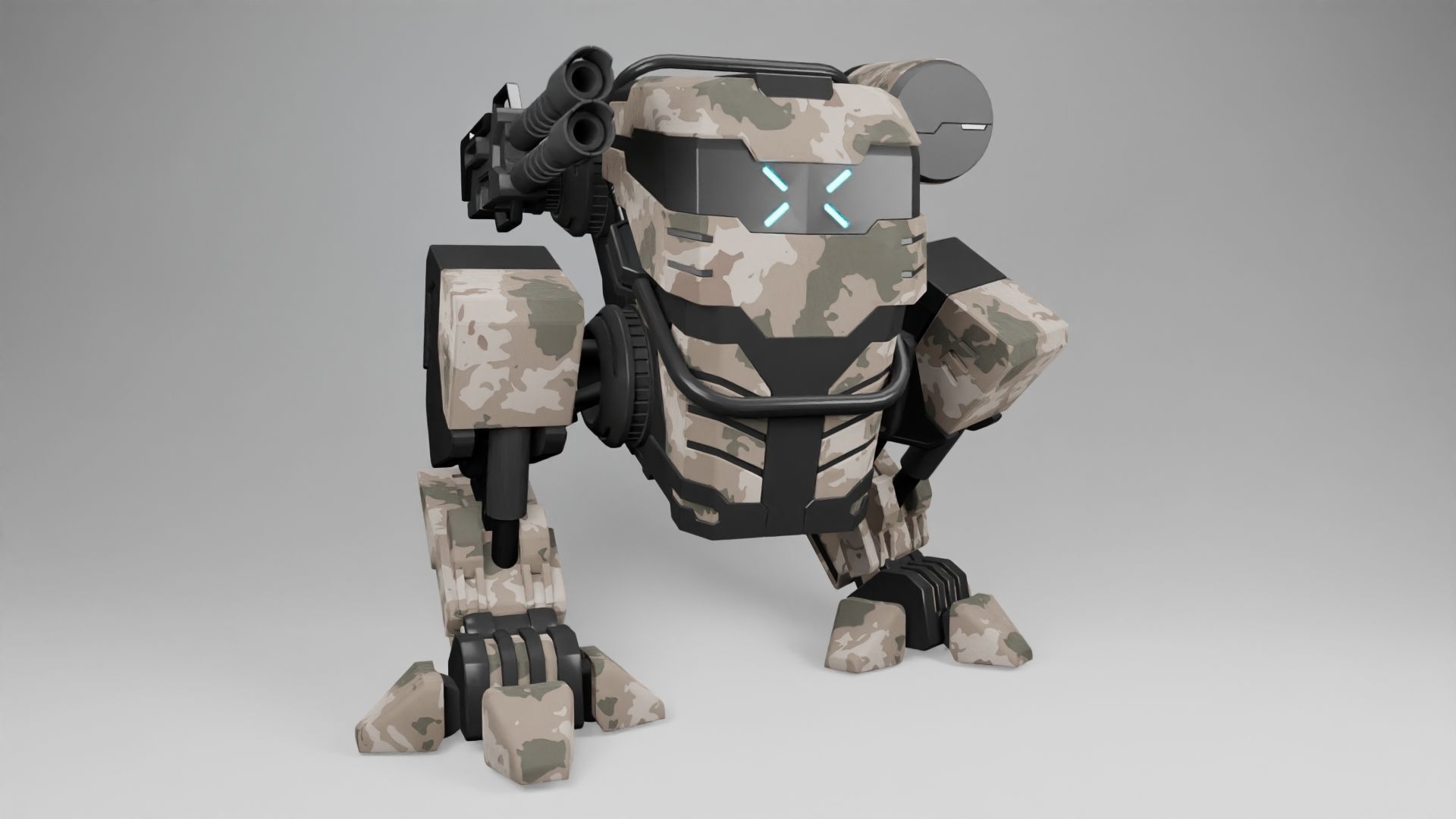 Army Robot Military Droid War Robot 3D Fully Rigged 3D model animated ...