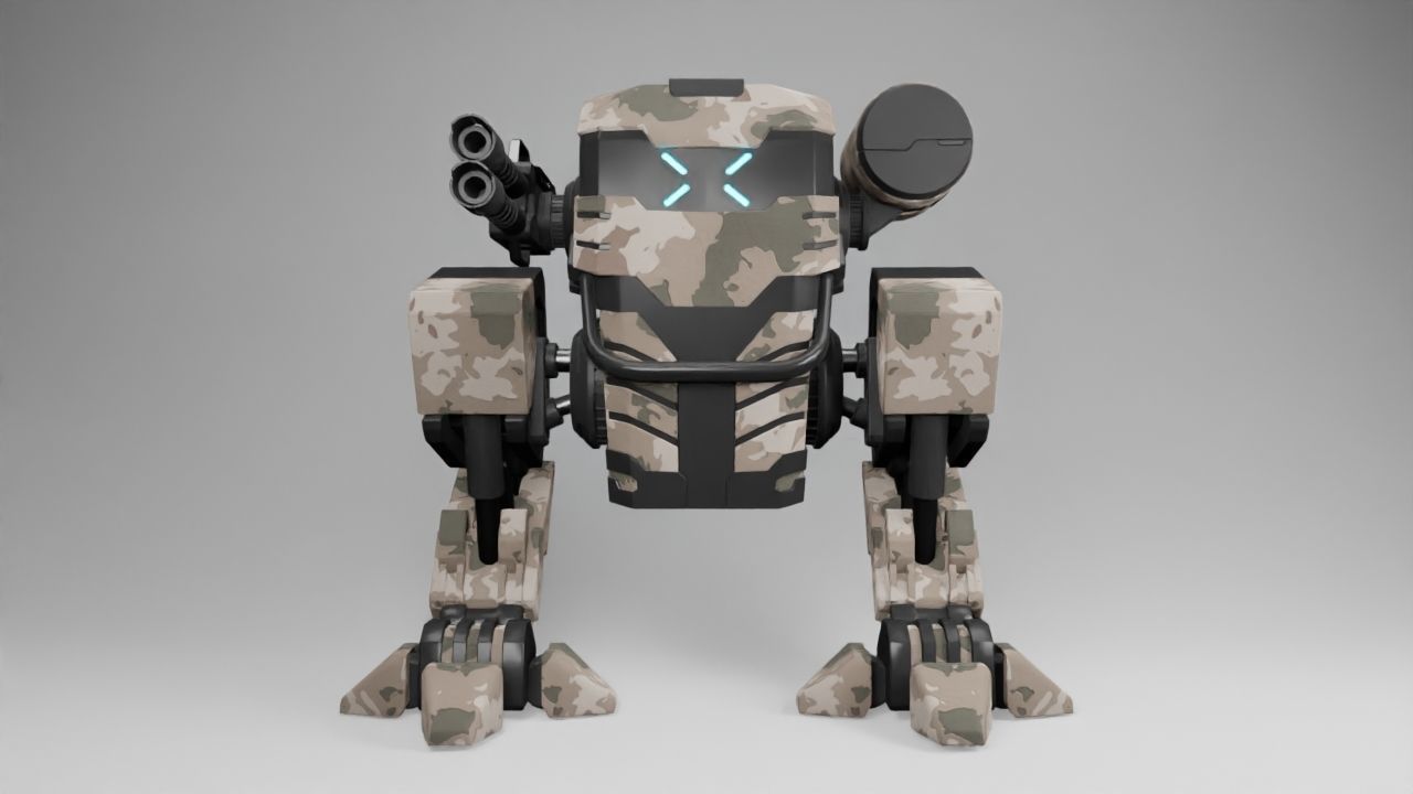 Army Robot Military Droid War Robot 3D Fully Rigged 3D model animated ...
