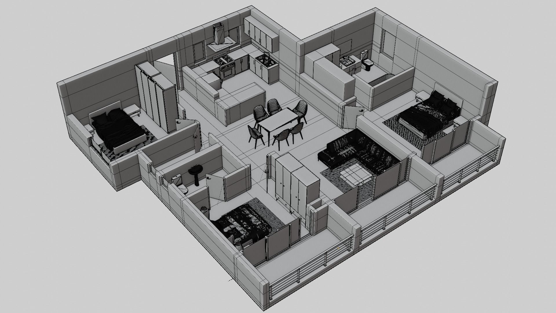 3D Floor Plan Model 54 3D model | CGTrader