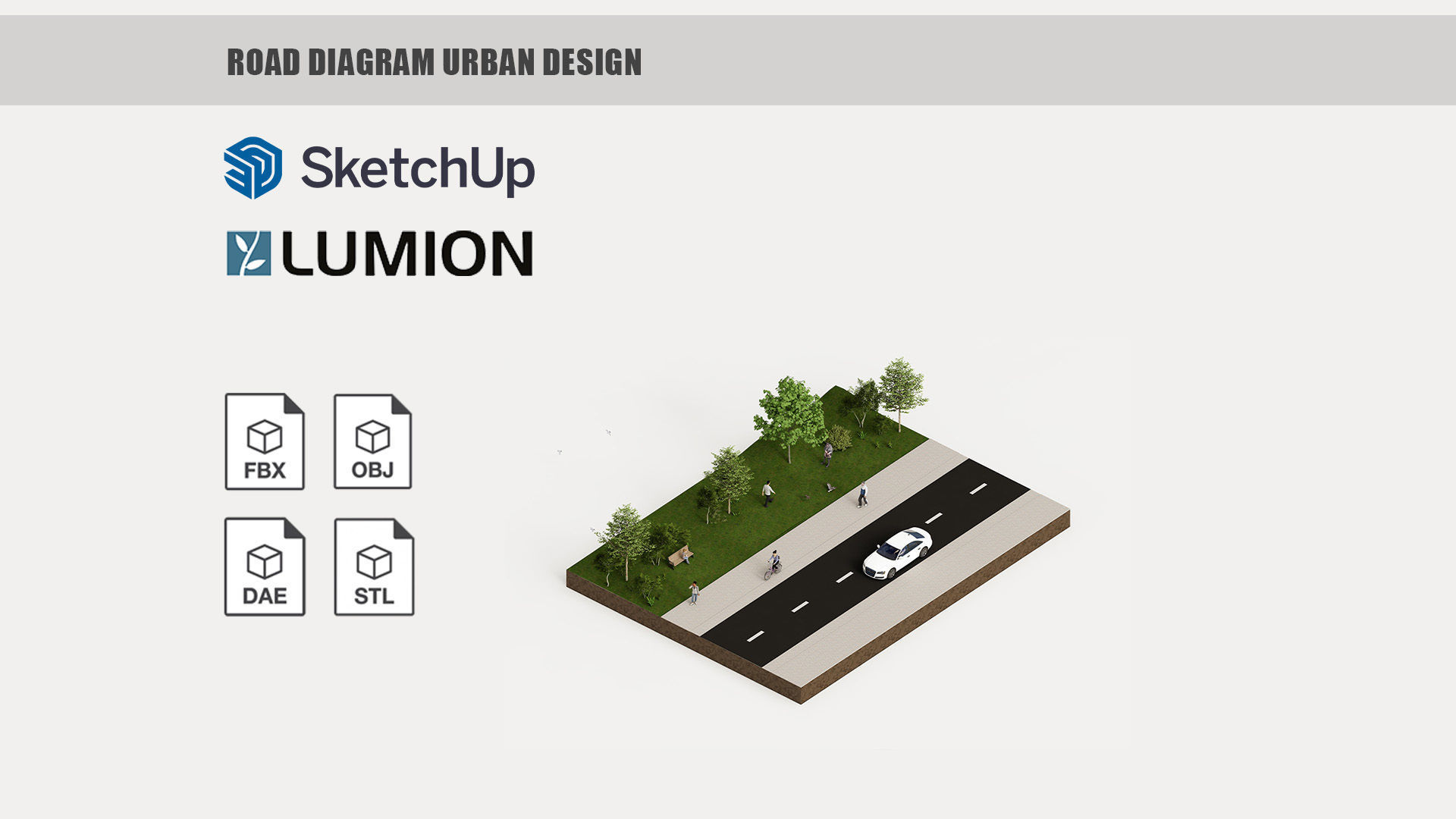 Road Diagram Urban Design animated 3D model | CGTrader