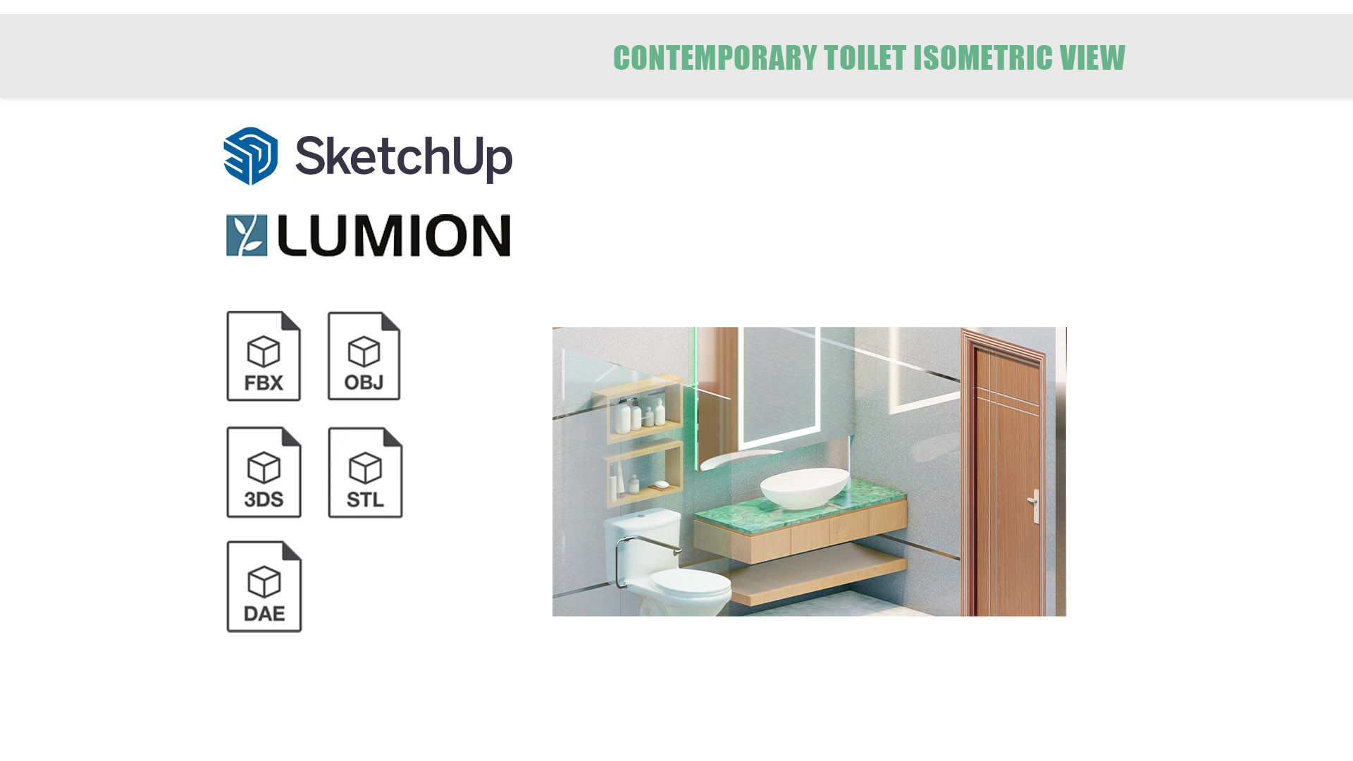 Contemporary Toilet Isometric view 3D model | CGTrader