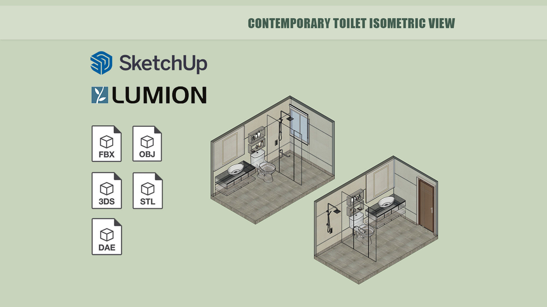 Contemporary Toilet Isometric view 3D model | CGTrader