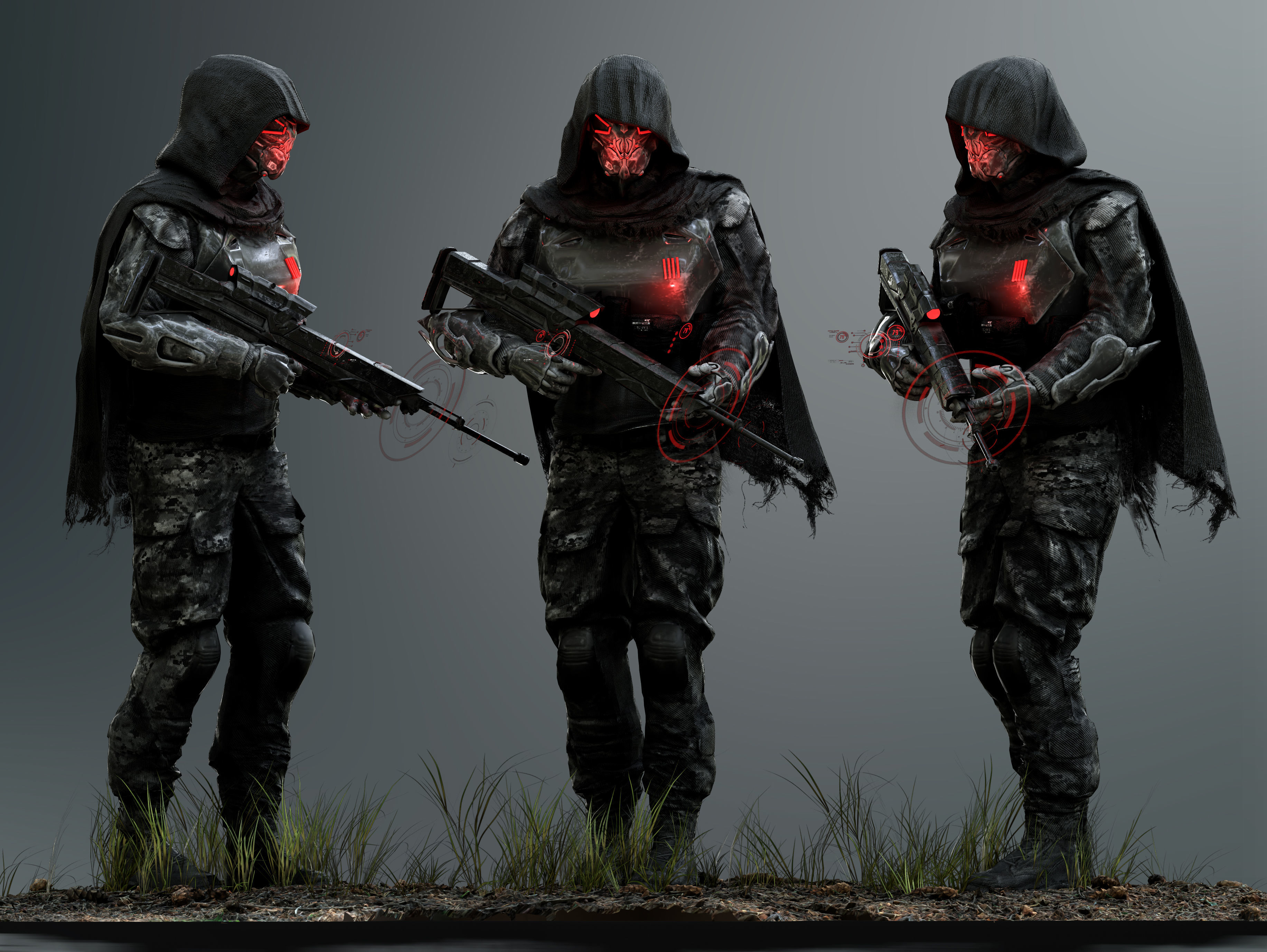 3D model Sci Fi Sniper Soldier VR / AR / low-poly rigged | CGTrader