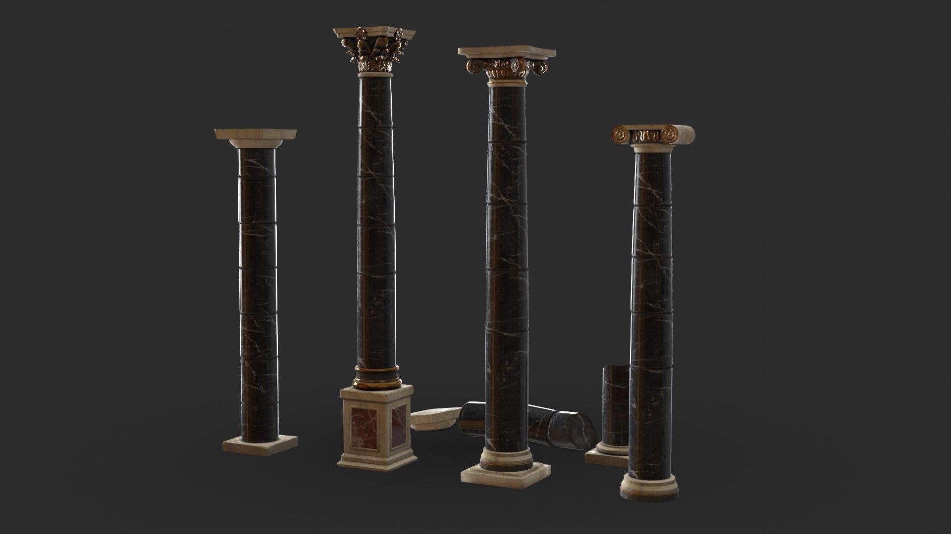 3D model Columns Modular 01 VR / AR / low-poly | CGTrader