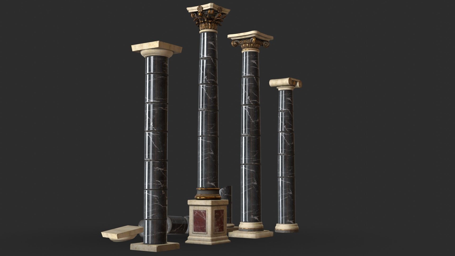 3D model Columns Modular 01 VR / AR / low-poly | CGTrader