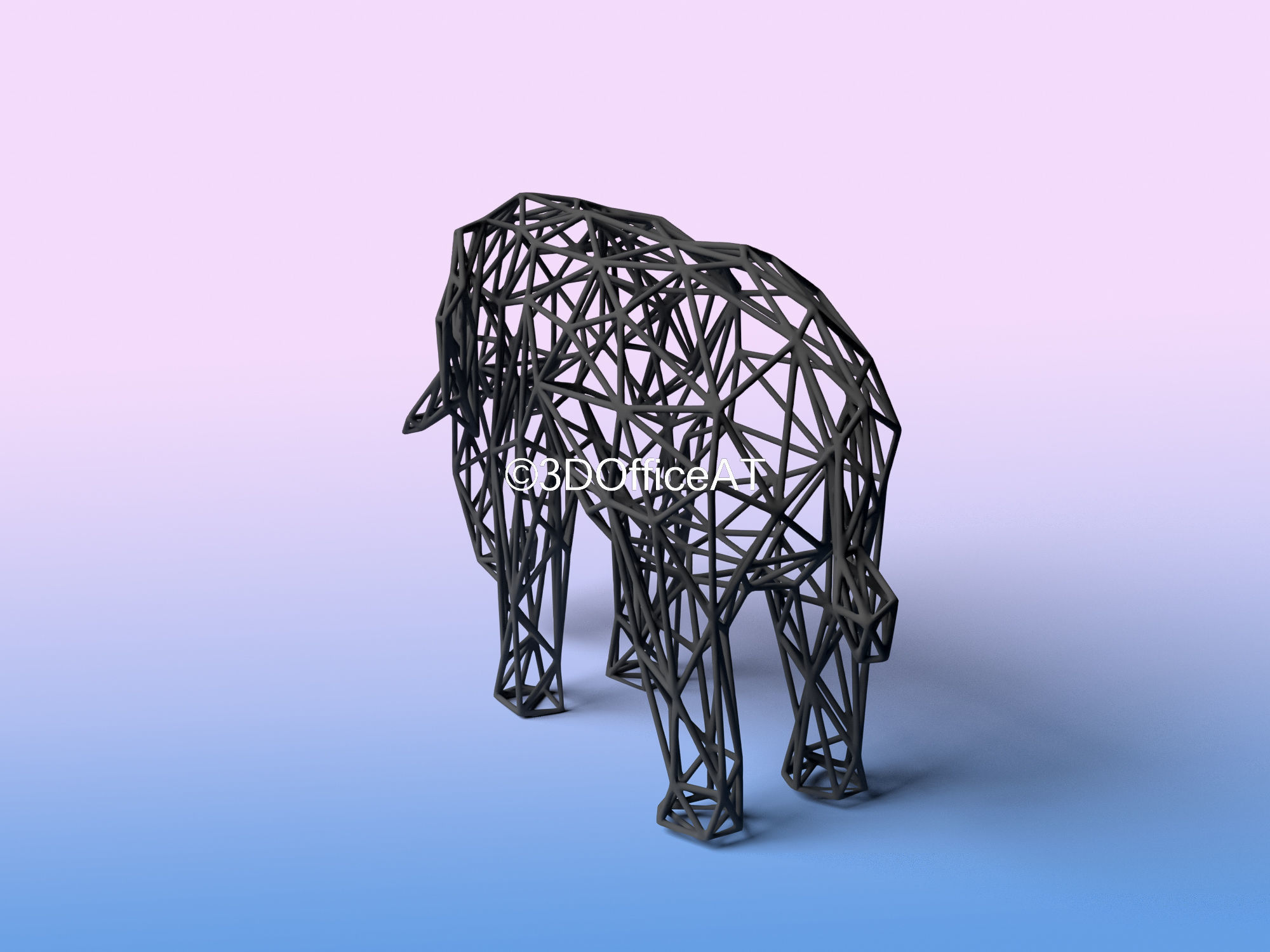 ELEPHANT - MESH WIRE ART 3D model 3D printable | CGTrader