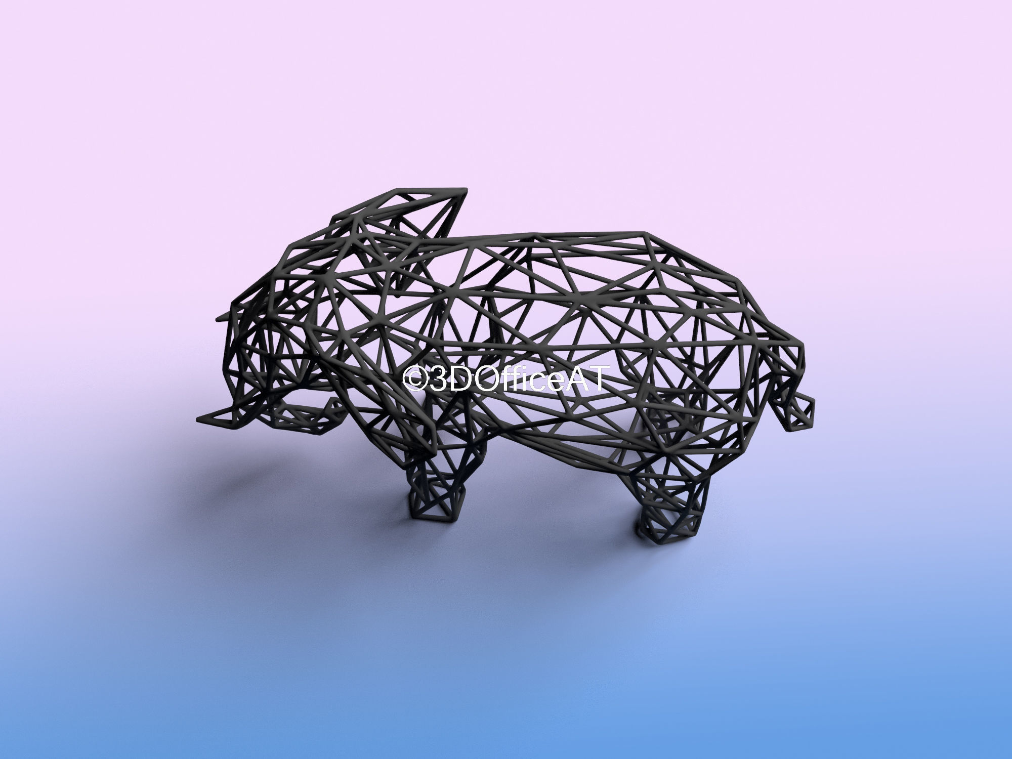 ELEPHANT - MESH WIRE ART 3D model 3D printable | CGTrader