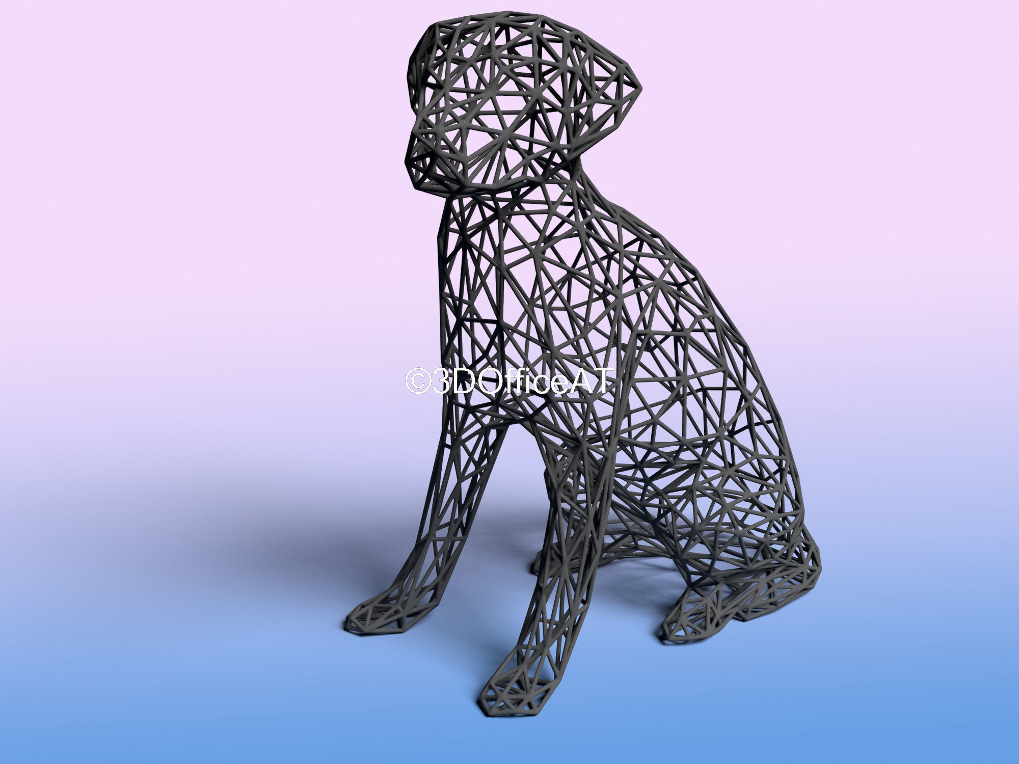 WIRED LABRADOR - 3D WIRE ART 3D model 3D printable | CGTrader