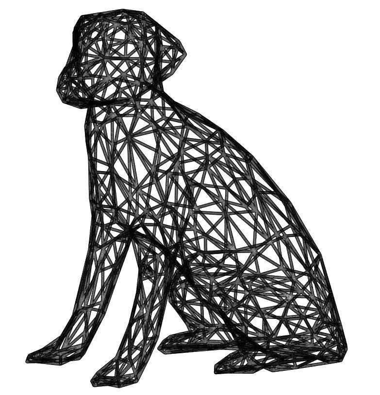 WIRED LABRADOR - 3D WIRE ART 3D model 3D printable | CGTrader