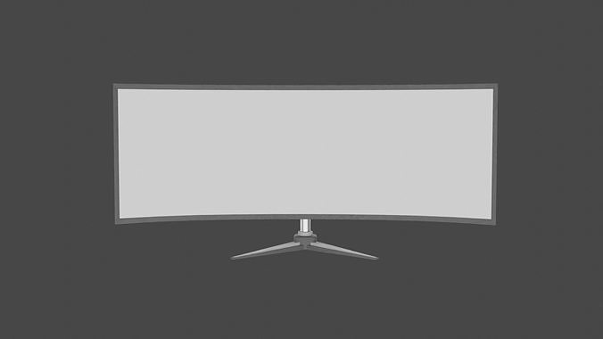 Monitor curved tv screen 3D model | CGTrader