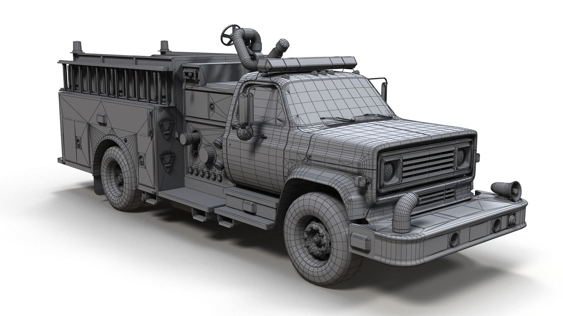 3D model Vintage fire truck VR / AR / low-poly | CGTrader